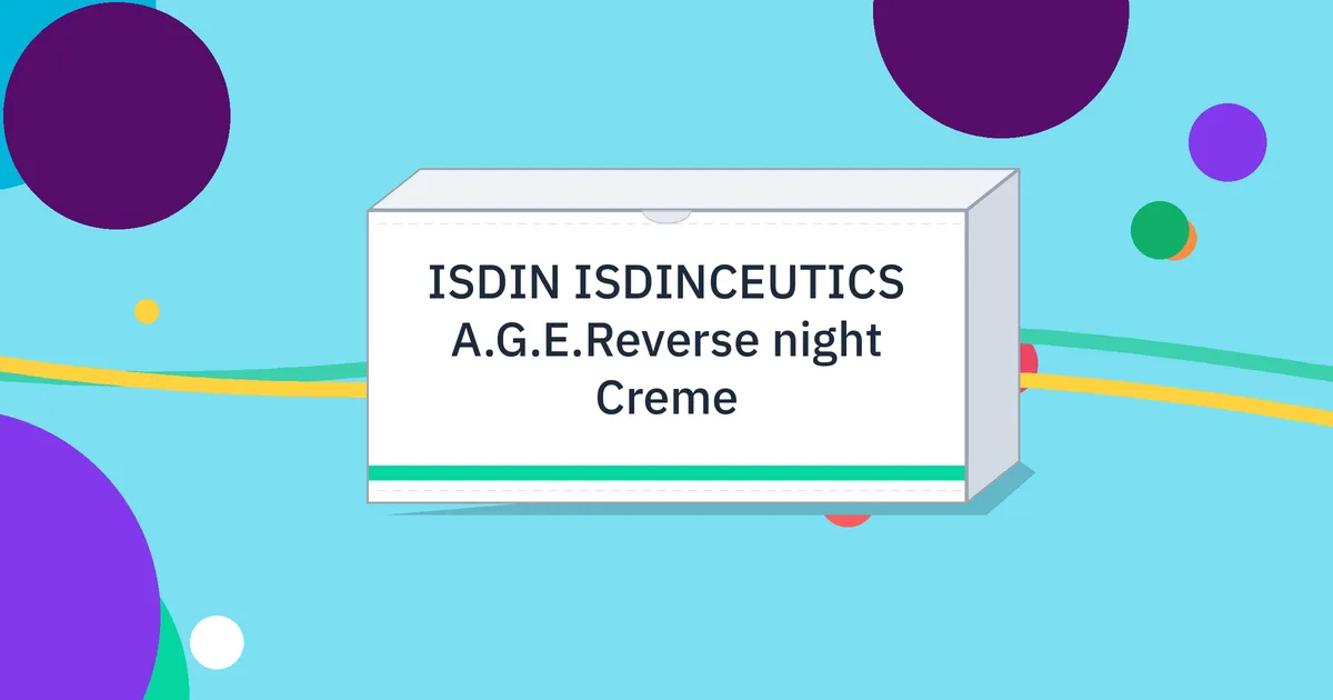 Symbolbild: Packung mit der Aufschrift ISDIN ISDINCEUTICS A.G.E.Reverse night Creme (PZN 15882483) – Verfügbarkeit und Bezug in Apotheken in Frankfurt am Main