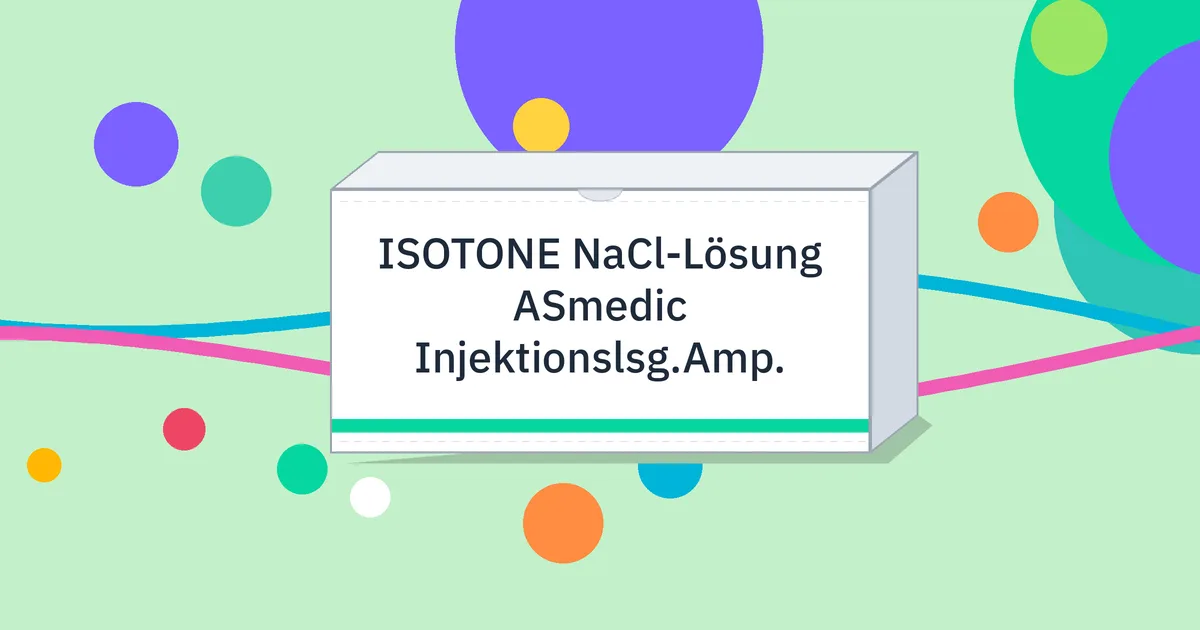 Symbolbild: Packung mit der Aufschrift ISOTONE NaCl-Lösung ASmedic Injektionslsg.Amp. (PZN 15607819) – Verfügbarkeit und Bezug in Apotheken in Frankfurt am Main