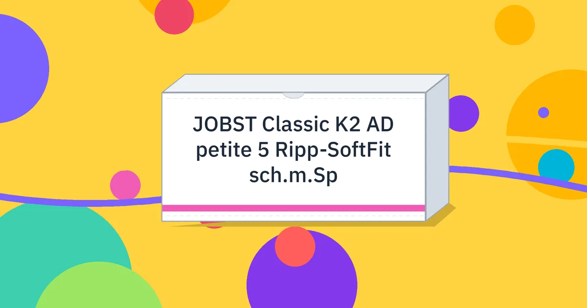 Symbolbild: Packung mit der Aufschrift JOBST Classic K2 AD petite 5 Ripp-SoftFit sch.m.Sp (PZN 14223028) – Verfügbarkeit und Bezug in Apotheken in Frankfurt am Main