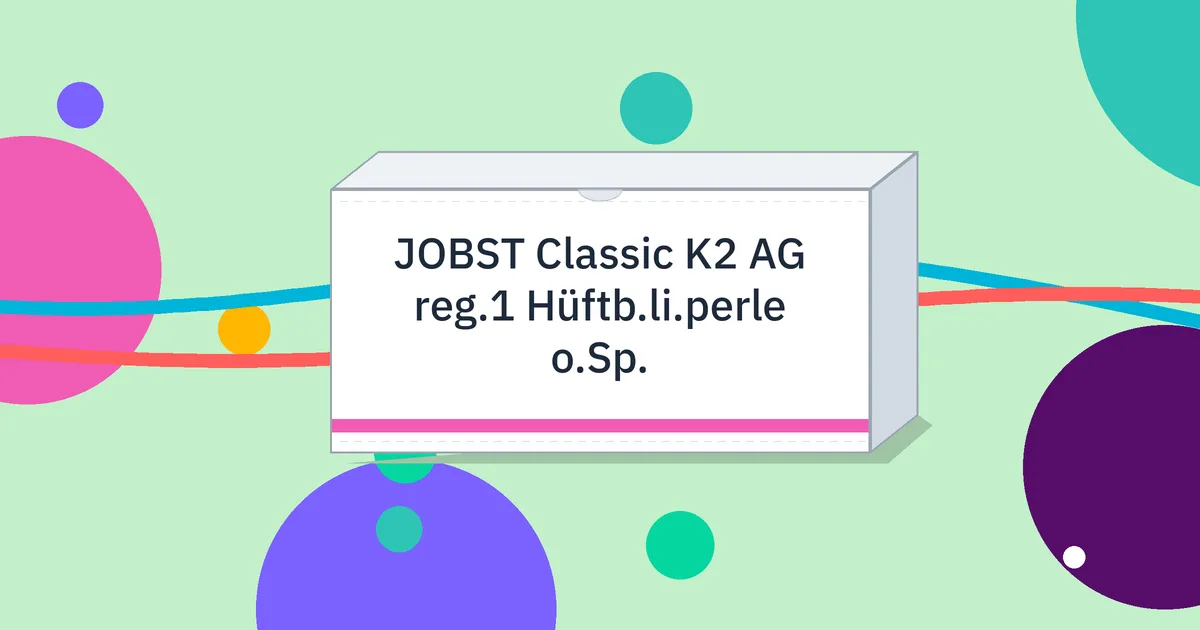 Symbolbild: Packung mit der Aufschrift JOBST Classic K2 AG reg.1 Hüftb.li.perle o.Sp. (PZN 13066064) – Verfügbarkeit und Bezug in Apotheken in Frankfurt am Main