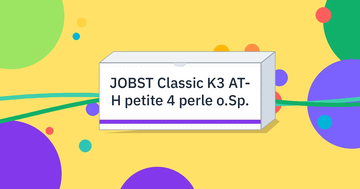 Symbolbild: Packung mit der Aufschrift JOBST Classic K3 AT-H petite 4 perle o.Sp. (PZN 13076909) – Verfügbarkeit und Bezug in Apotheken in Frankfurt am Main