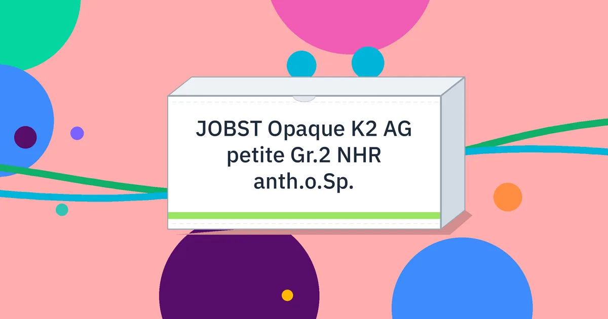 Symbolbild: Packung mit der Aufschrift JOBST Opaque K2 AG petite Gr.2 NHR anth.o.Sp. (PZN 16286263) – Verfügbarkeit und Bezug in Apotheken in Frankfurt am Main