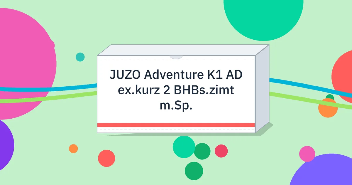 Symbolbild: Packung mit der Aufschrift JUZO Adventure K1 AD ex.kurz 2 BHBs.zimt m.Sp. (PZN 16493849) – Verfügbarkeit und Bezug in Apotheken in Frankfurt am Main