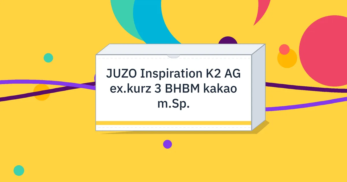 Symbolbild: Packung mit der Aufschrift JUZO Inspiration K2 AG ex.kurz 3 BHBM kakao m.Sp. (PZN 14876380) – Verfügbarkeit und Bezug in Apotheken in Frankfurt am Main