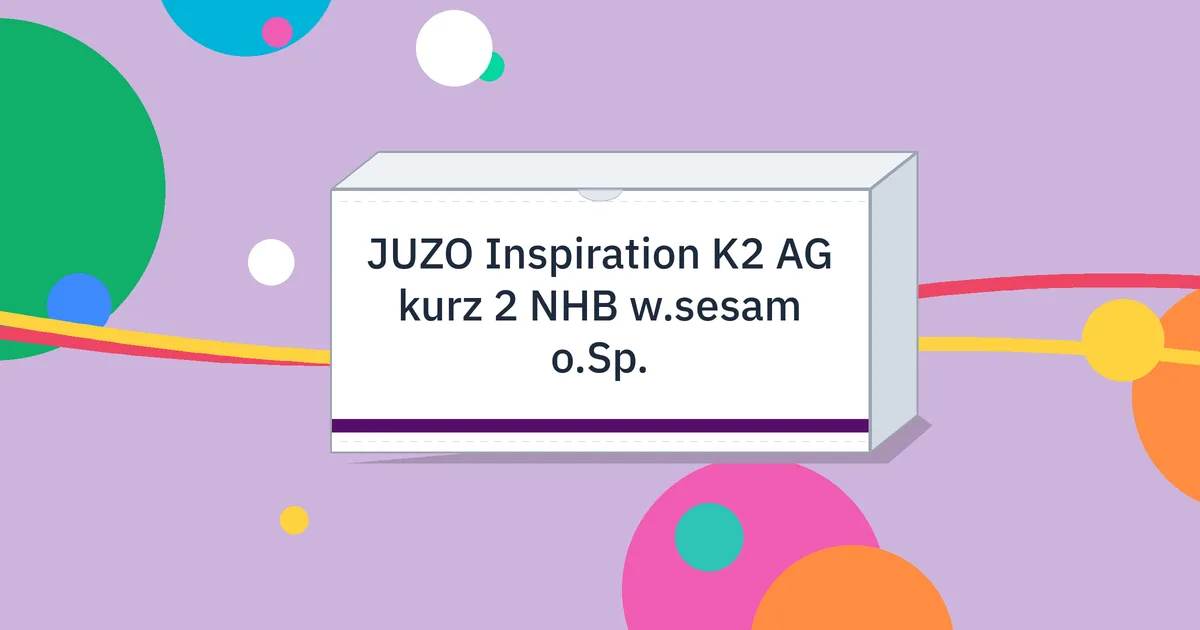 Symbolbild: Packung mit der Aufschrift JUZO Inspiration K2 AG kurz 2 NHB w.sesam o.Sp. (PZN 14921264) – Verfügbarkeit und Bezug in Apotheken in Frankfurt am Main
