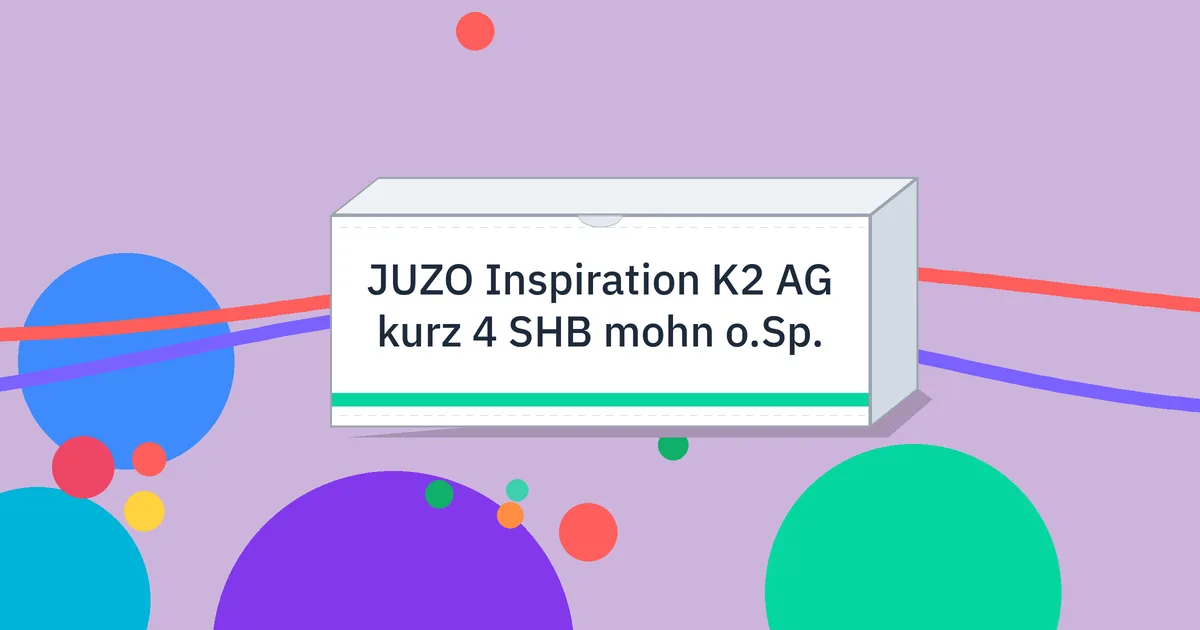 Symbolbild: Packung mit der Aufschrift JUZO Inspiration K2 AG kurz 4 SHB mohn o.Sp. (PZN 14922111) – Verfügbarkeit und Bezug in Apotheken in Frankfurt am Main