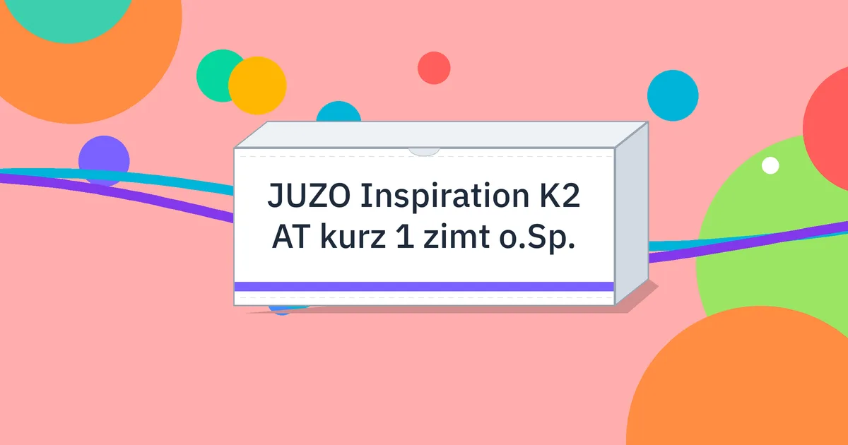 Symbolbild: Packung mit der Aufschrift JUZO Inspiration K2 AT kurz 1 zimt o.Sp. (PZN 14930636) – Verfügbarkeit und Bezug in Apotheken in Frankfurt am Main