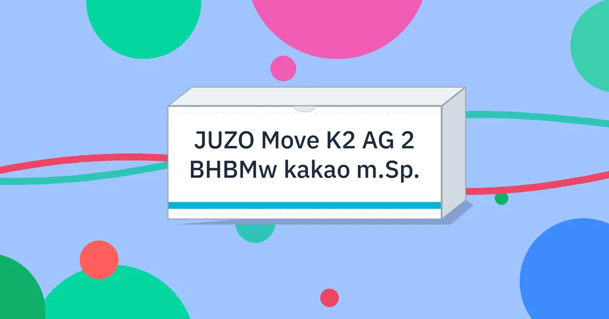 Symbolbild: Packung mit der Aufschrift JUZO Move K2 AG 2 BHBMw kakao m.Sp. (PZN 18556554) – Verfügbarkeit und Bezug in Apotheken in Frankfurt am Main
