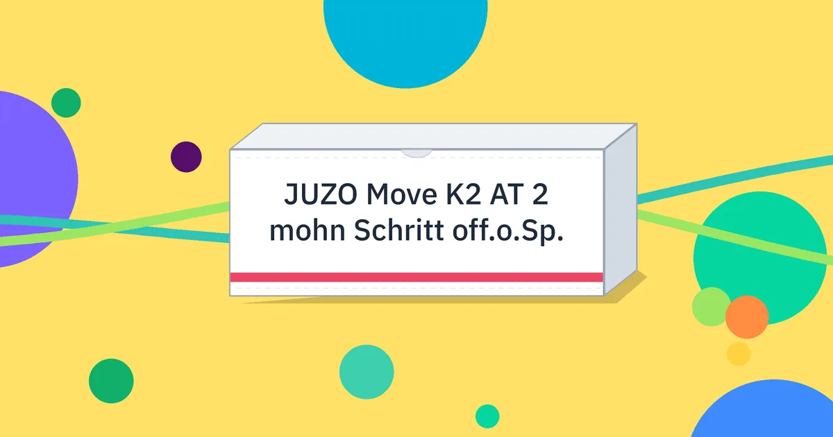 Symbolbild: Packung mit der Aufschrift JUZO Move K2 AT 2 mohn Schritt off.o.Sp. (PZN 20669923) – Verfügbarkeit und Bezug in Apotheken in Frankfurt am Main
