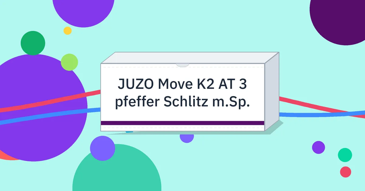 Symbolbild: Packung mit der Aufschrift JUZO Move K2 AT 3 pfeffer Schlitz m.Sp. (PZN 20668562) – Verfügbarkeit und Bezug in Apotheken in Frankfurt am Main