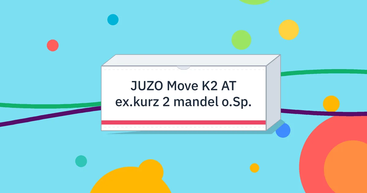 Symbolbild: Packung mit der Aufschrift JUZO Move K2 AT ex.kurz 2 mandel o.Sp. (PZN 20672411) – Verfügbarkeit und Bezug in Apotheken in Frankfurt am Main
