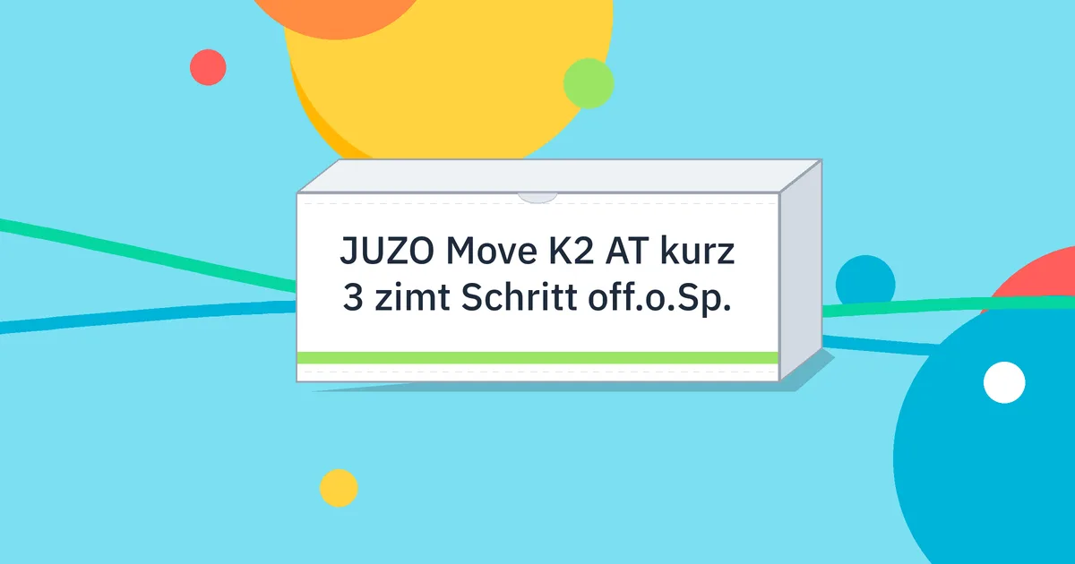 Symbolbild: Packung mit der Aufschrift JUZO Move K2 AT kurz 3 zimt Schritt off.o.Sp. (PZN 20675823) – Verfügbarkeit und Bezug in Apotheken in Frankfurt am Main