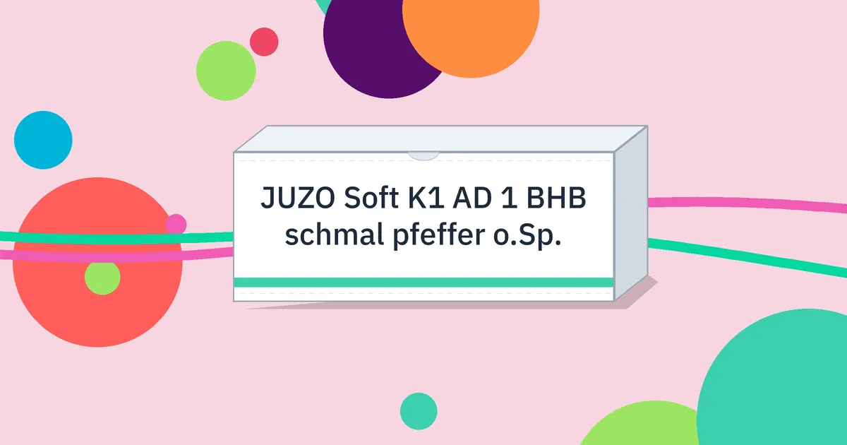 Symbolbild: Packung mit der Aufschrift JUZO Soft K1 AD 1 BHB schmal pfeffer o.Sp. (PZN 15462812) – Verfügbarkeit und Bezug in Apotheken in Frankfurt am Main