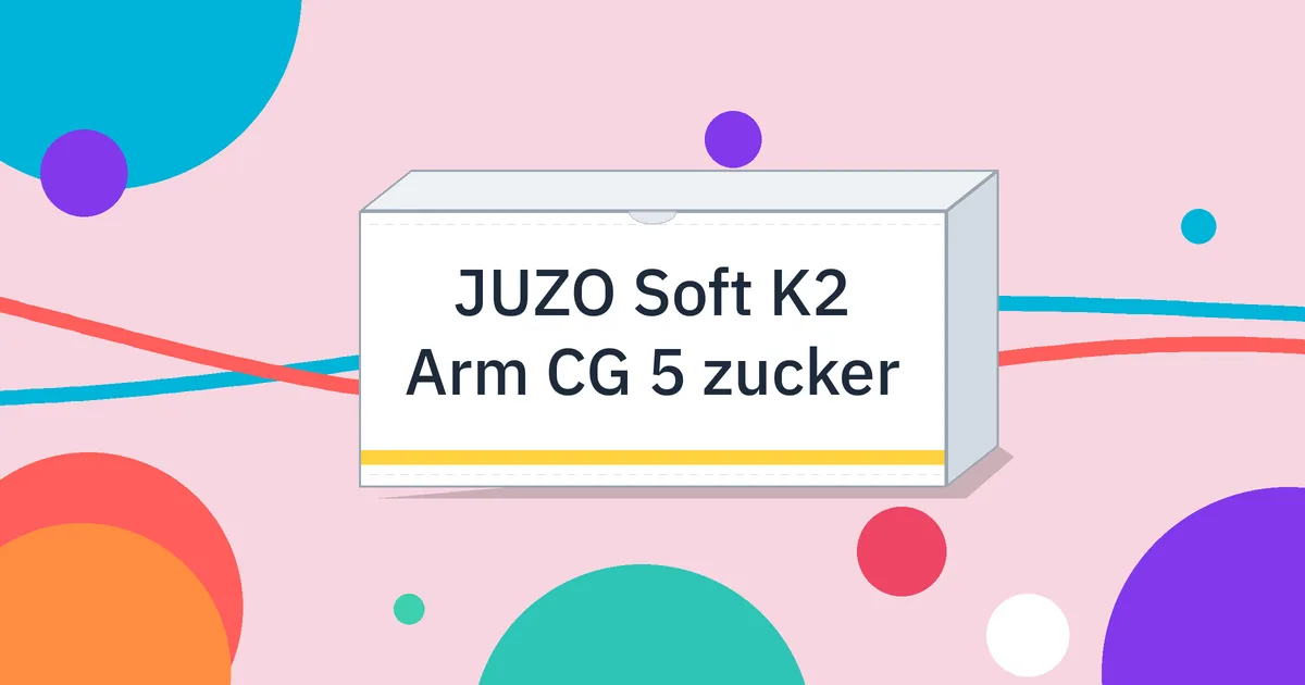 Symbolbild: Packung mit der Aufschrift JUZO Soft K2 Arm CG 5 zucker (PZN 15511887) – Verfügbarkeit und Bezug in Apotheken in Frankfurt am Main