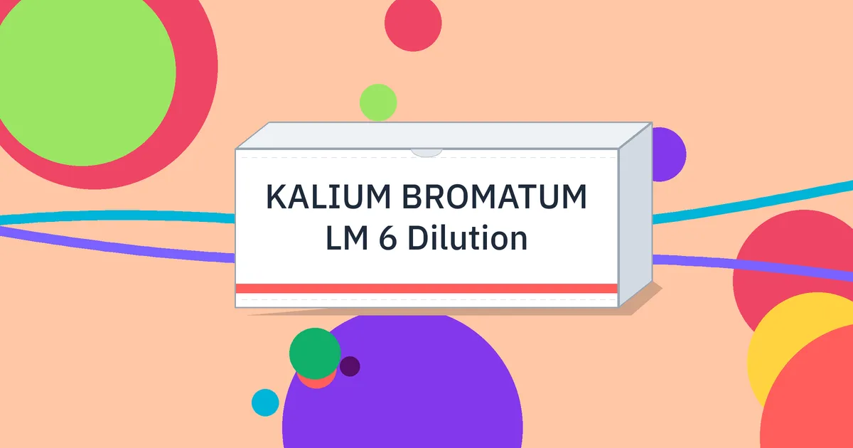 Symbolbild: Packung mit der Aufschrift KALIUM BROMATUM LM 6 Dilution (PZN 07540662) – Verfügbarkeit und Bezug in Apotheken in Frankfurt am Main