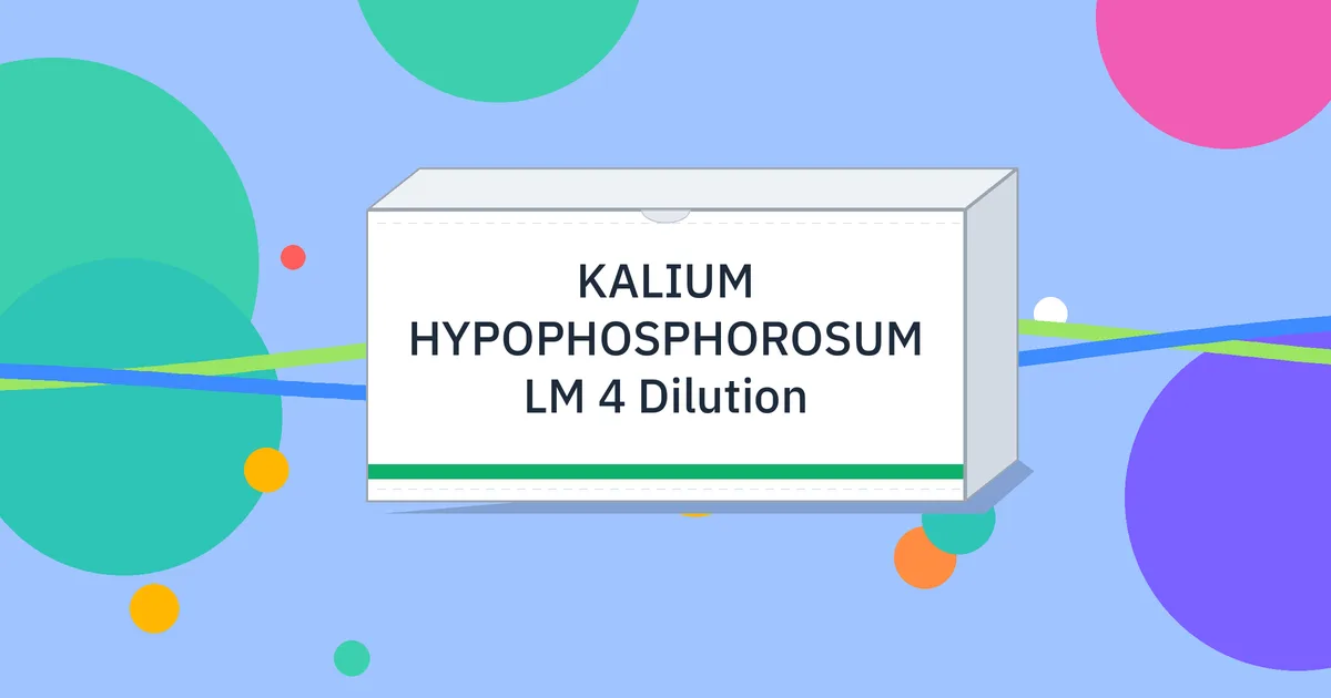 Symbolbild: Packung mit der Aufschrift KALIUM HYPOPHOSPHOROSUM LM 4 Dilution (PZN 12921886) – Verfügbarkeit und Bezug in Apotheken in Frankfurt am Main