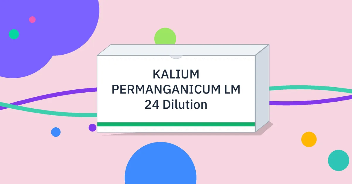 Symbolbild: Packung mit der Aufschrift KALIUM PERMANGANICUM LM 24 Dilution (PZN 12924258) – Verfügbarkeit und Bezug in Apotheken in Frankfurt am Main