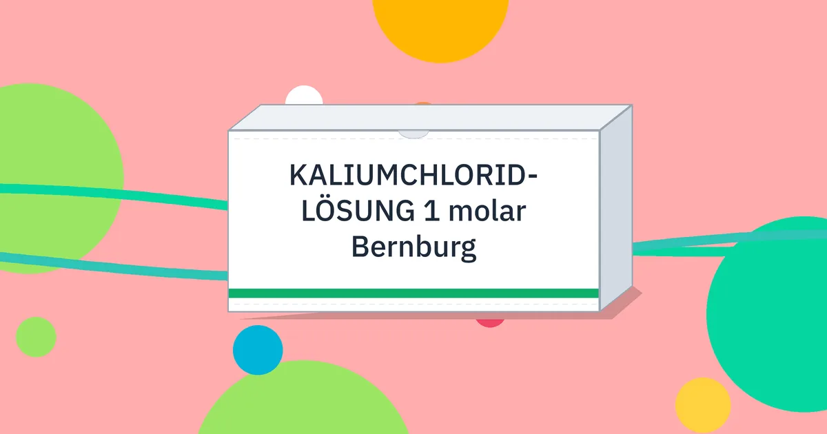 Symbolbild: Packung mit der Aufschrift KALIUMCHLORID-LÖSUNG 1 molar Bernburg (PZN 04807320) – Verfügbarkeit und Bezug in Apotheken in Frankfurt am Main