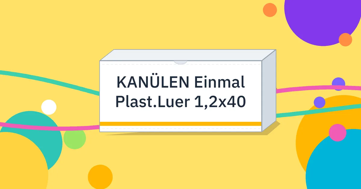Symbolbild: Packung mit der Aufschrift KANÜLEN Einmal Plast.Luer 1,2x40 (PZN 02440588) – Verfügbarkeit und Bezug in Apotheken in Frankfurt am Main