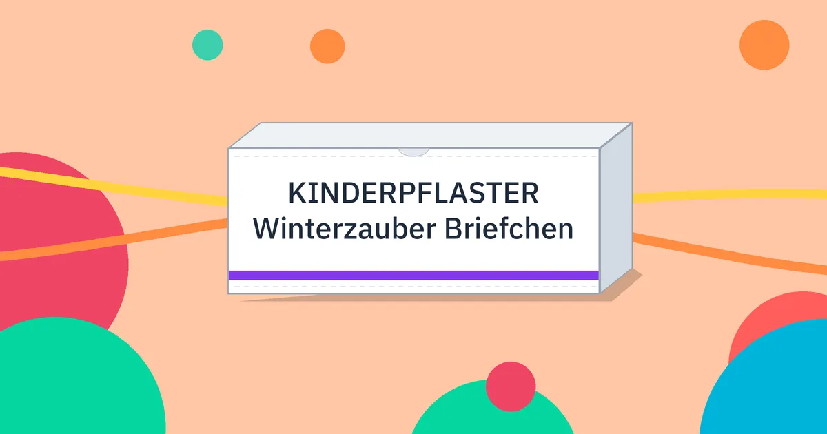Symbolbild: Packung mit der Aufschrift KINDERPFLASTER Winterzauber Briefchen (PZN 19405426) – Verfügbarkeit und Bezug in Apotheken in Frankfurt am Main