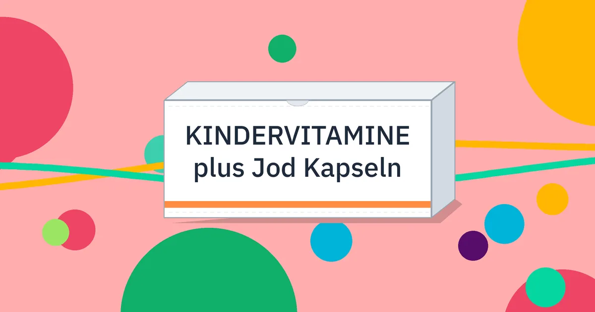 Symbolbild: Packung mit der Aufschrift KINDERVITAMINE plus Jod Kapseln (PZN 10996124) – Verfügbarkeit und Bezug in Apotheken in Frankfurt am Main