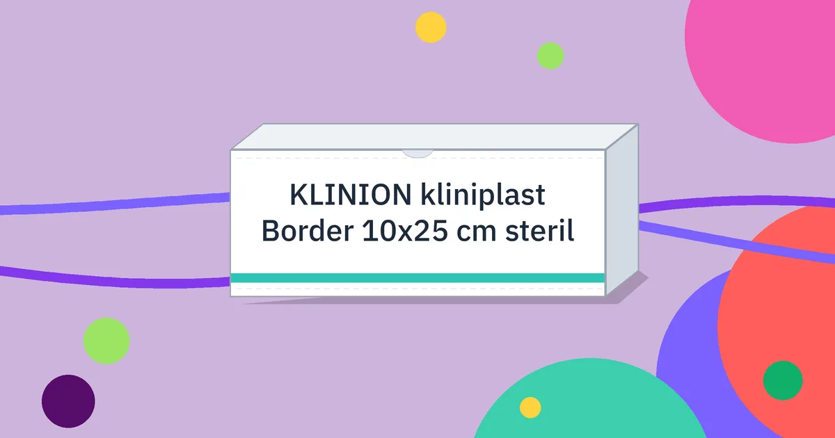 Symbolbild: Packung mit der Aufschrift KLINION kliniplast Border 10x25 cm steril (PZN 19519621) – Verfügbarkeit und Bezug in Apotheken in Frankfurt am Main