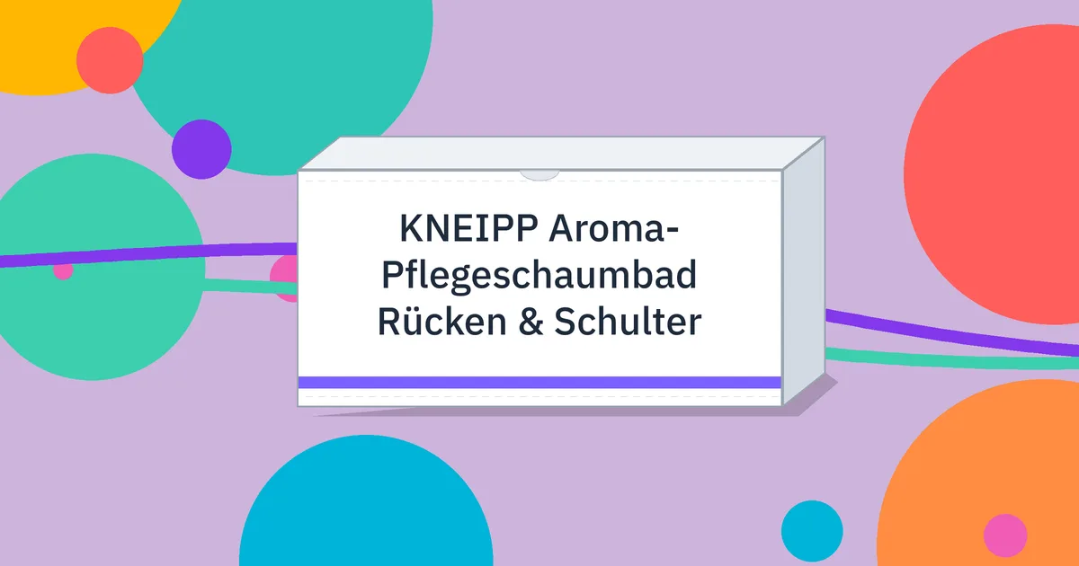 Symbolbild: Packung mit der Aufschrift KNEIPP Aroma-Pflegeschaumbad Rücken & Schulter (PZN 19272215) – Verfügbarkeit und Bezug in Apotheken in Frankfurt am Main