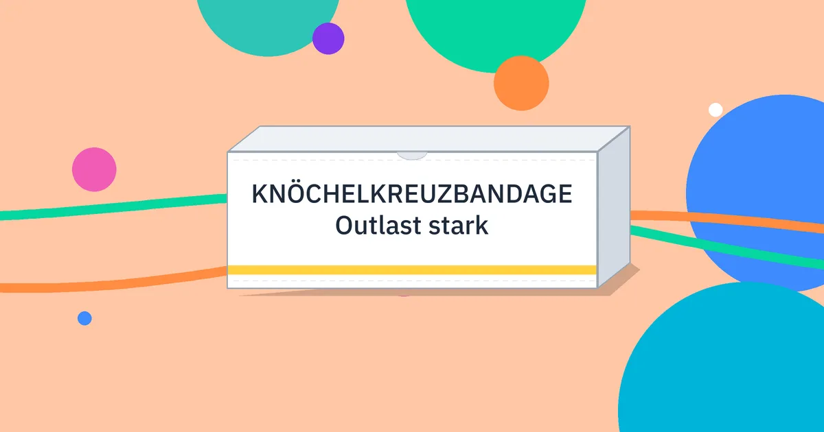 Symbolbild: Packung mit der Aufschrift KNÖCHELKREUZBANDAGE Outlast stark (PZN 11238704) – Verfügbarkeit und Bezug in Apotheken in Frankfurt am Main