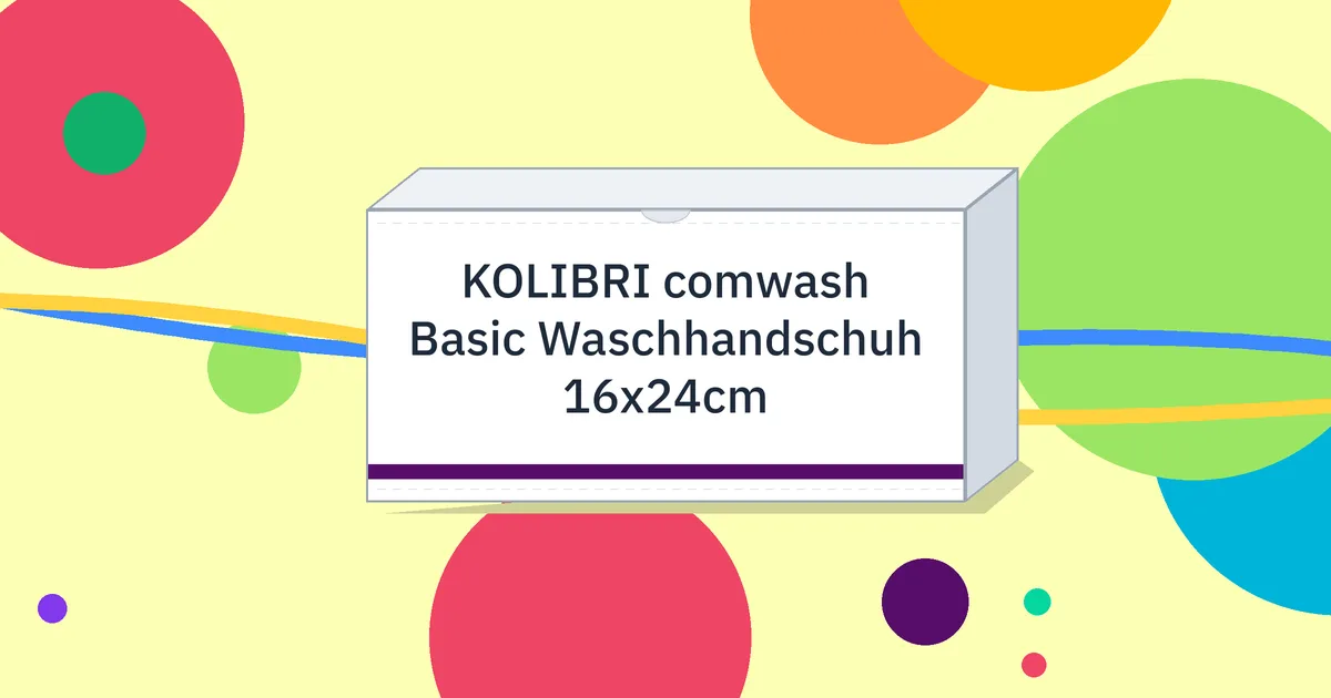 Symbolbild: Packung mit der Aufschrift KOLIBRI comwash Basic Waschhandschuh 16x24cm (PZN 02824165) – Verfügbarkeit und Bezug in Apotheken in Frankfurt am Main