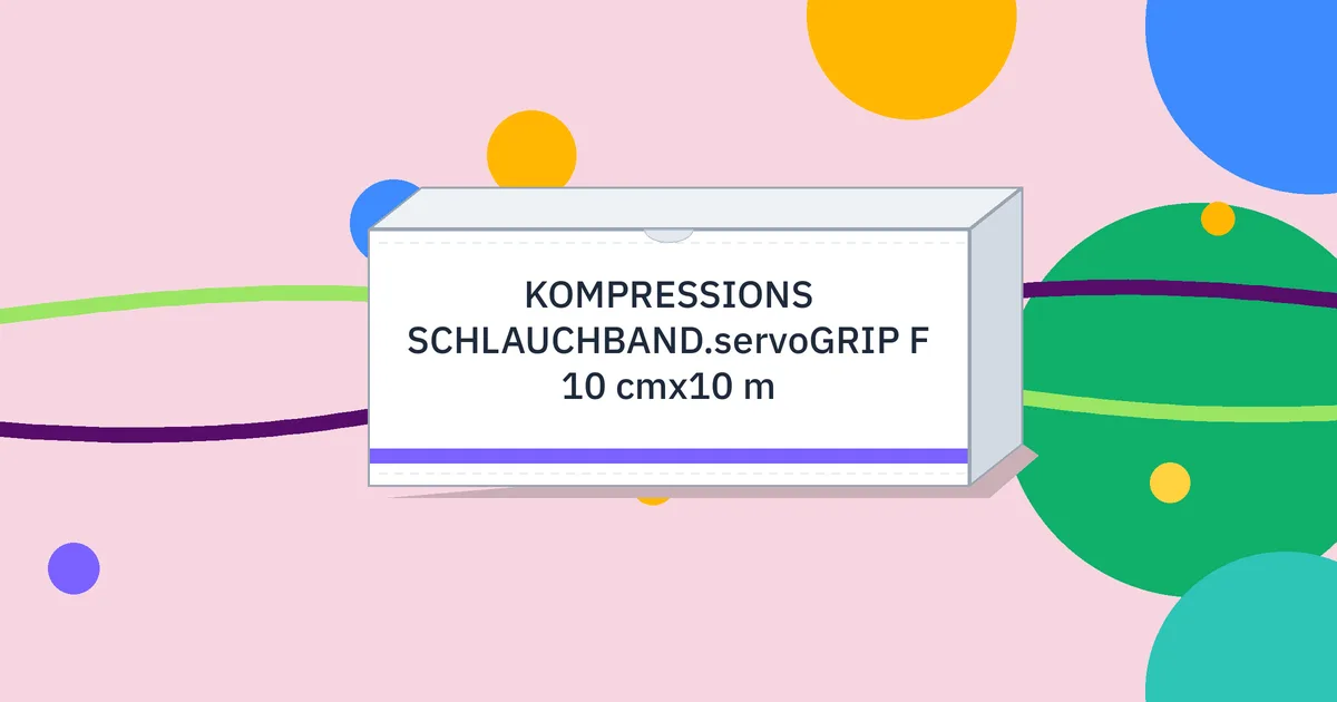 Symbolbild: Packung mit der Aufschrift KOMPRESSIONS SCHLAUCHBAND.servoGRIP F 10 cmx10 m (PZN 02755487) – Verfügbarkeit und Bezug in Apotheken in Frankfurt am Main
