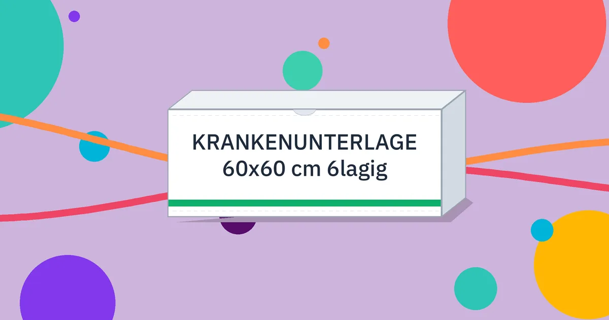 Symbolbild: Packung mit der Aufschrift KRANKENUNTERLAGE 60x60 cm 6lagig (PZN 00527517) – Verfügbarkeit und Bezug in Apotheken in Frankfurt am Main