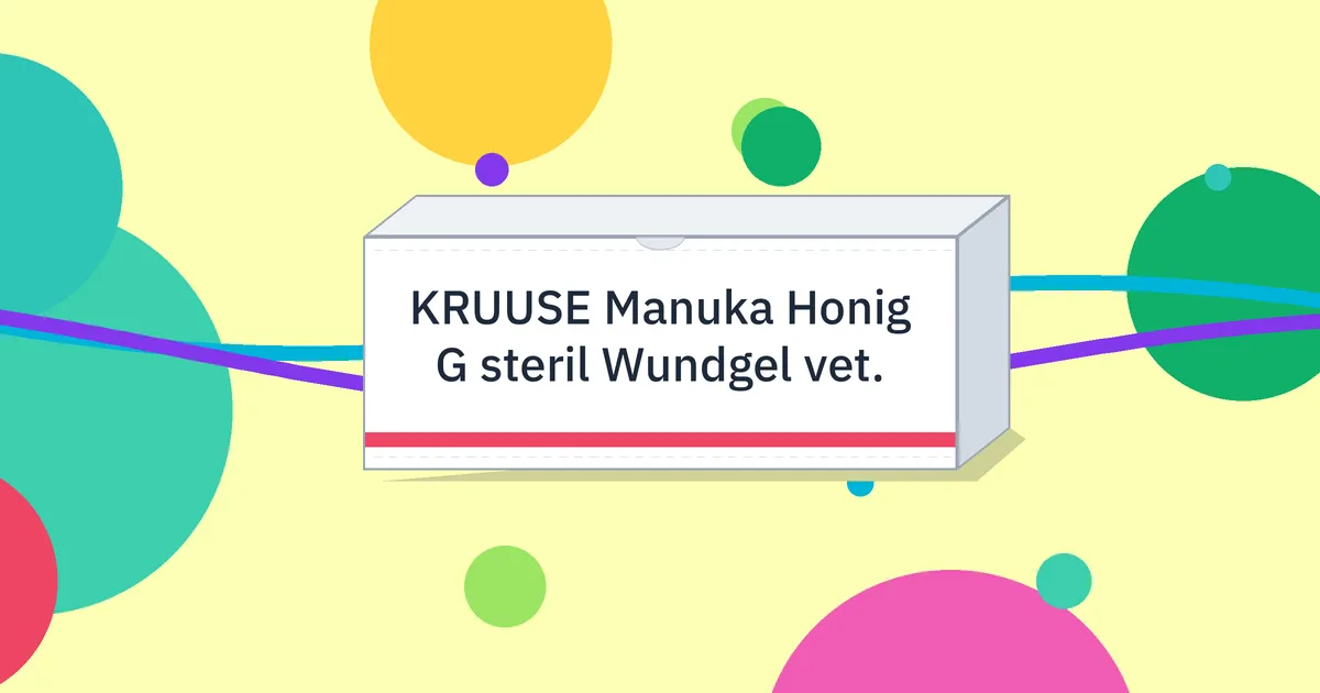 Symbolbild: Packung mit der Aufschrift KRUUSE Manuka Honig G steril Wundgel vet. (PZN 18444016) – Verfügbarkeit und Bezug in Apotheken in Frankfurt am Main