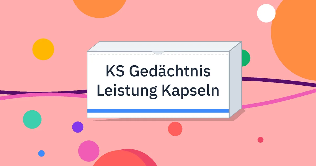 Symbolbild: Packung mit der Aufschrift KS Gedächtnis Leistung Kapseln (PZN 20328576) – Verfügbarkeit und Bezug in Apotheken in Frankfurt am Main
