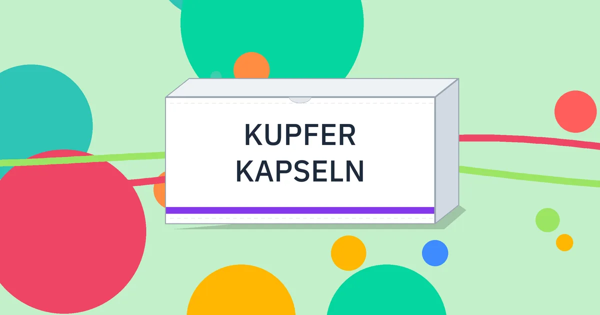 Symbolbild: Packung mit der Aufschrift KUPFER KAPSELN (PZN 17154865) – Verfügbarkeit und Bezug in Apotheken in Frankfurt am Main