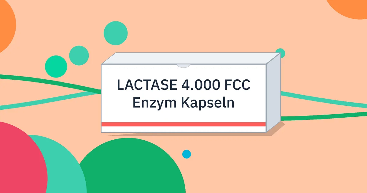 Symbolbild: Packung mit der Aufschrift LACTASE 4.000 FCC Enzym Kapseln (PZN 07408477) – Verfügbarkeit und Bezug in Apotheken in Frankfurt am Main