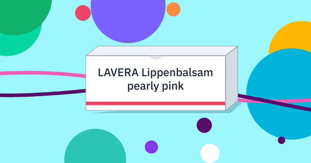Symbolbild: Packung mit der Aufschrift LAVERA Lippenbalsam pearly pink (PZN 14037455) – Verfügbarkeit und Bezug in Apotheken in Frankfurt am Main