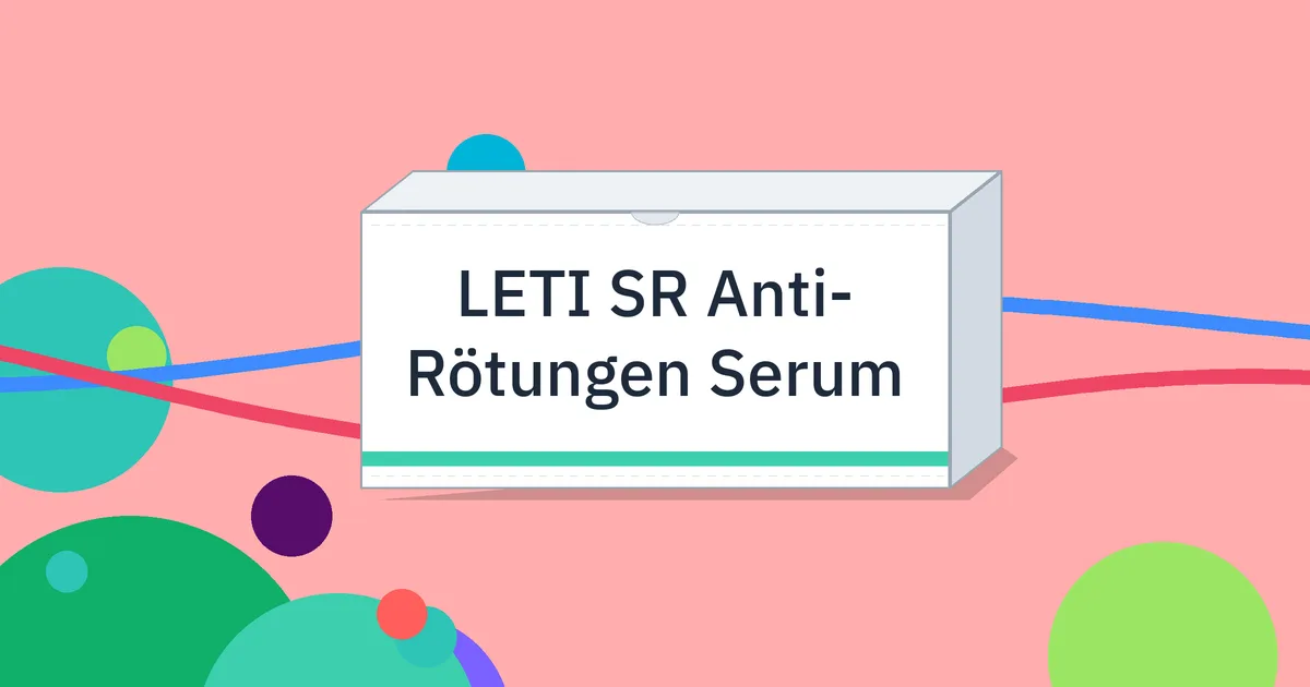Symbolbild: Packung mit der Aufschrift LETI SR Anti-Rötungen Serum (PZN 05371043) – Verfügbarkeit und Bezug in Apotheken in Frankfurt am Main