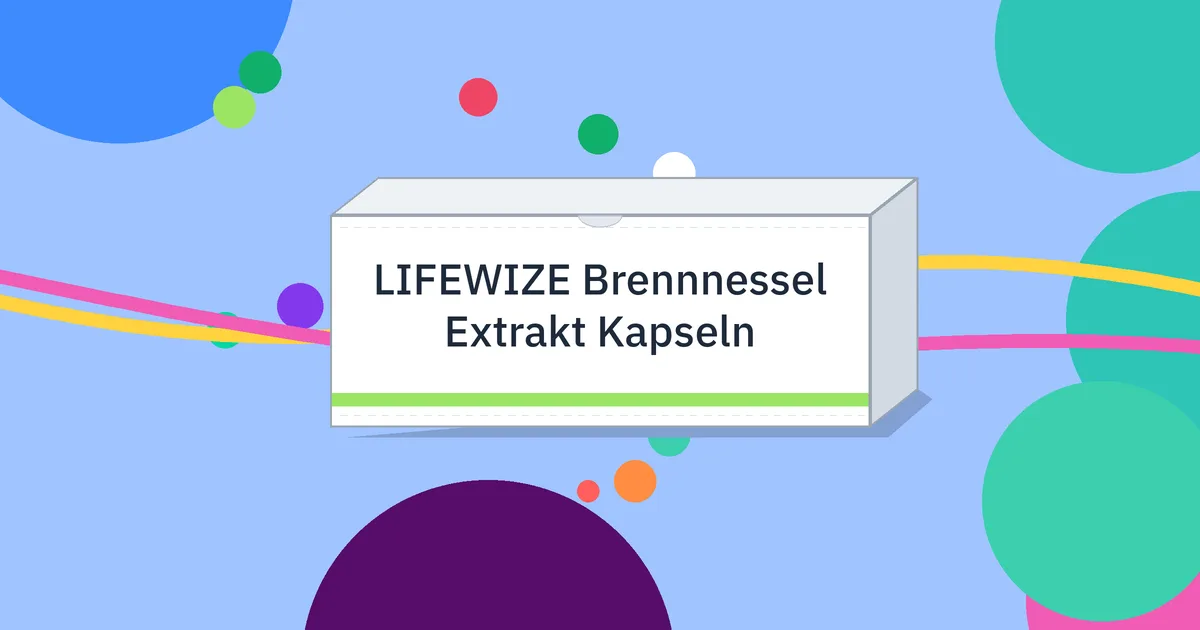 Symbolbild: Packung mit der Aufschrift LIFEWIZE Brennnessel Extrakt Kapseln (PZN 16044844) – Verfügbarkeit und Bezug in Apotheken in Frankfurt am Main