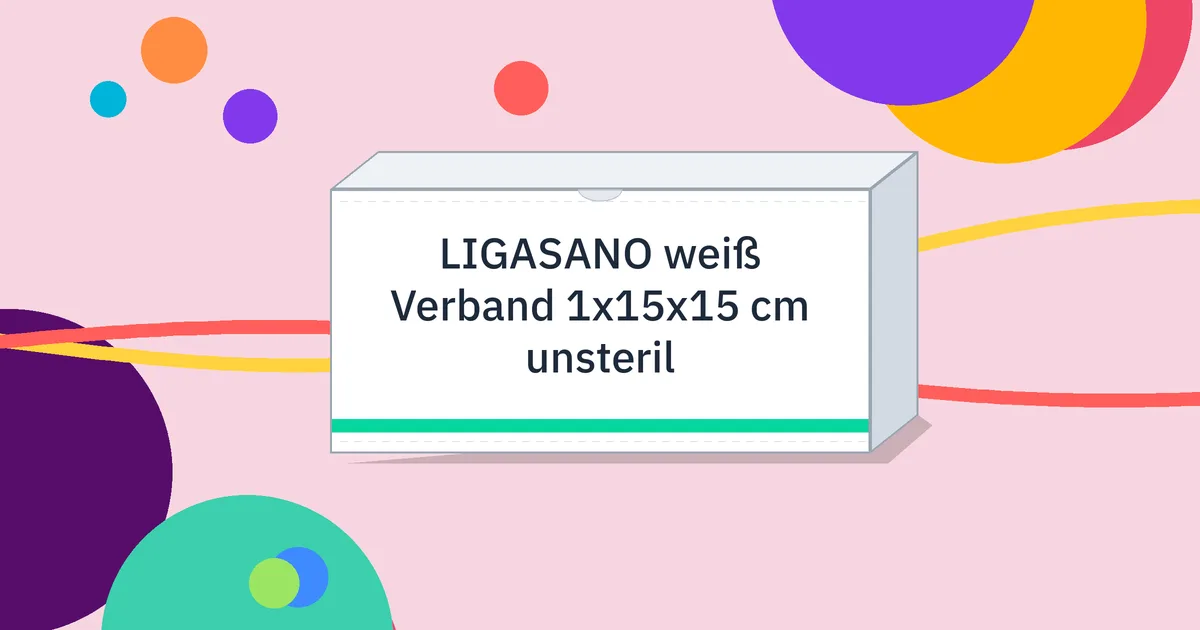 Symbolbild: Packung mit der Aufschrift LIGASANO weiß Verband 1x15x15 cm unsteril (PZN 17251060) – Verfügbarkeit und Bezug in Apotheken in Frankfurt am Main