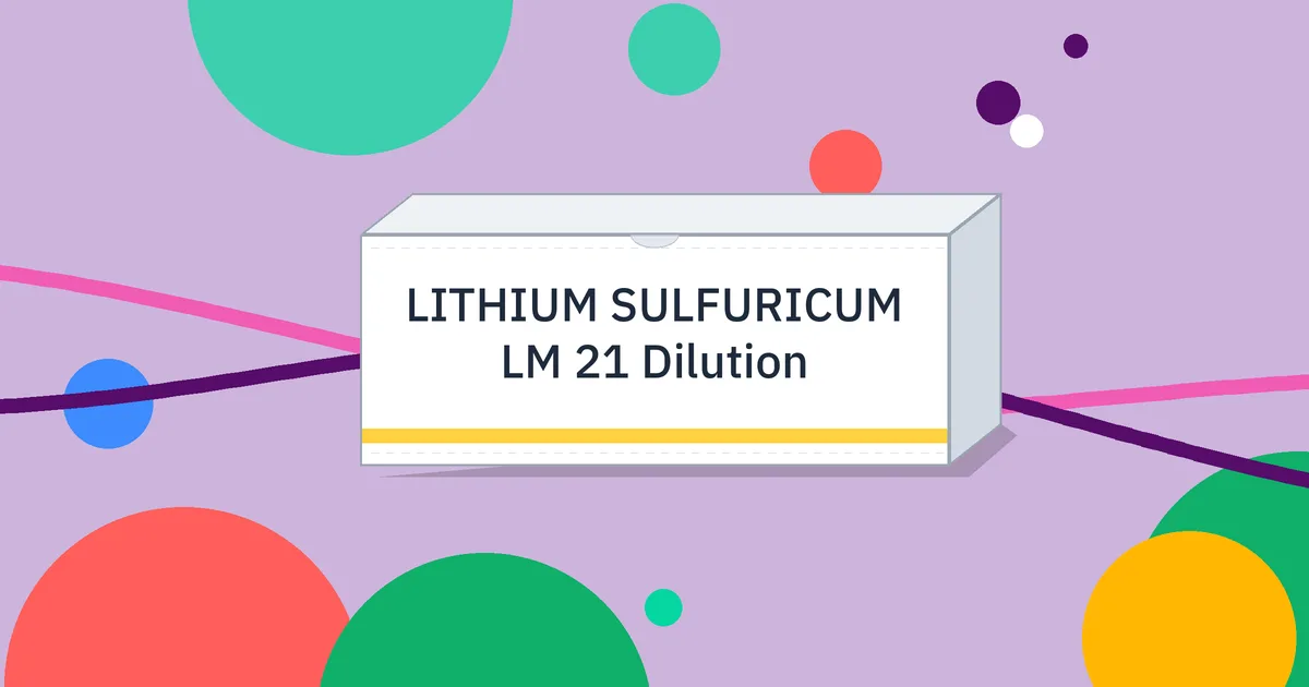 Symbolbild: Packung mit der Aufschrift LITHIUM SULFURICUM LM 21 Dilution (PZN 12933033) – Verfügbarkeit und Bezug in Apotheken in Frankfurt am Main