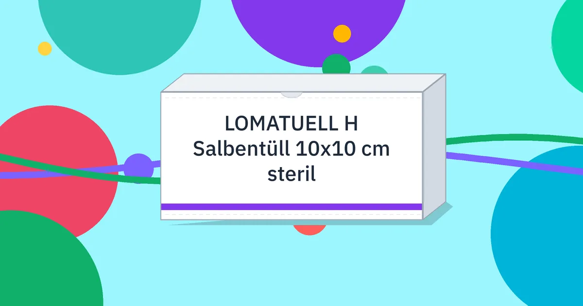 Symbolbild: Packung mit der Aufschrift LOMATUELL H Salbentüll 10x10 cm steril (PZN 16747729) – Verfügbarkeit und Bezug in Apotheken in Frankfurt am Main
