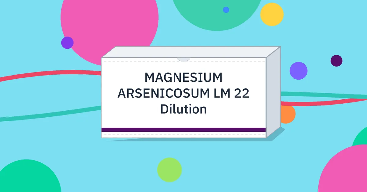 Symbolbild: Packung mit der Aufschrift MAGNESIUM ARSENICOSUM LM 22 Dilution (PZN 12936221) – Verfügbarkeit und Bezug in Apotheken in Frankfurt am Main