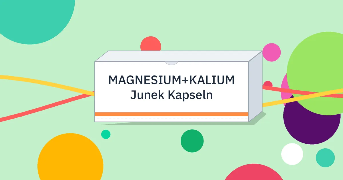 Symbolbild: Packung mit der Aufschrift MAGNESIUM+KALIUM Junek Kapseln (PZN 01645153) – Verfügbarkeit und Bezug in Apotheken in Frankfurt am Main