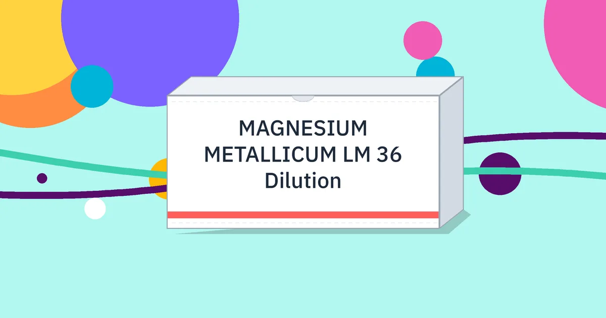 Symbolbild: Packung mit der Aufschrift MAGNESIUM METALLICUM LM 36 Dilution (PZN 12938622) – Verfügbarkeit und Bezug in Apotheken in Frankfurt am Main