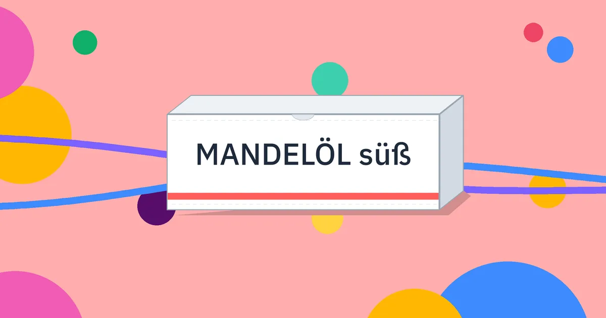 Symbolbild: Packung mit der Aufschrift MANDELÖL süß (PZN 18672852) – Verfügbarkeit und Bezug in Apotheken in Frankfurt am Main