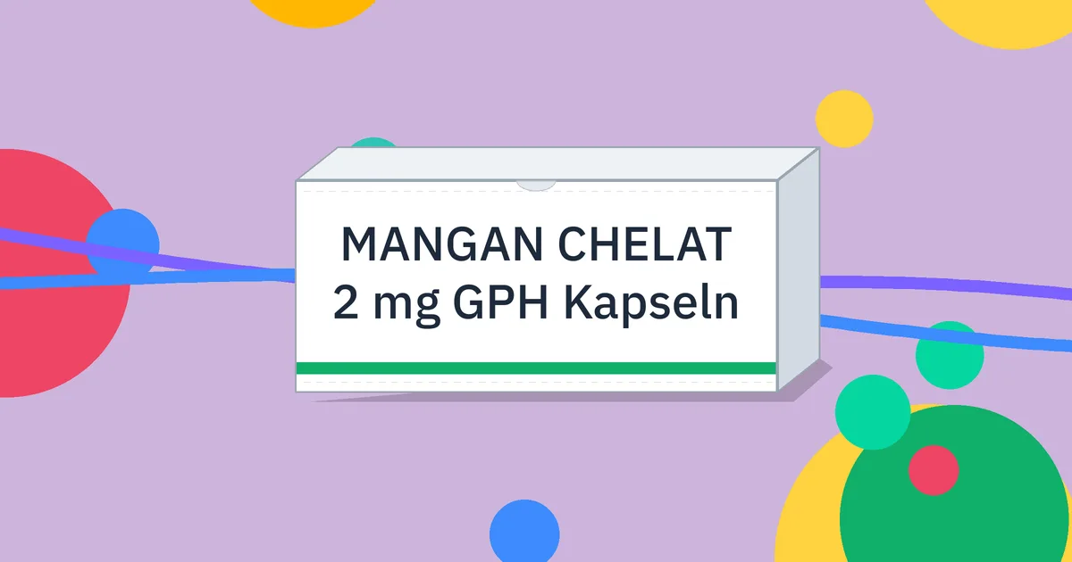 Symbolbild: Packung mit der Aufschrift MANGAN CHELAT 2 mg GPH Kapseln (PZN 10015014) – Verfügbarkeit und Bezug in Apotheken in Frankfurt am Main