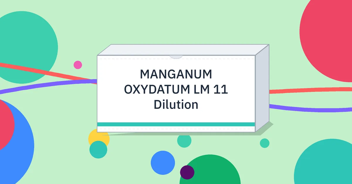 Symbolbild: Packung mit der Aufschrift MANGANUM OXYDATUM LM 11 Dilution (PZN 12944611) – Verfügbarkeit und Bezug in Apotheken in Frankfurt am Main