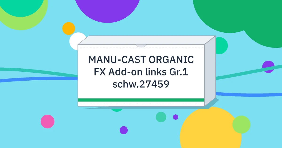 Symbolbild: Packung mit der Aufschrift MANU-CAST ORGANIC FX Add-on links Gr.1 schw.27459 (PZN 18739438) – Verfügbarkeit und Bezug in Apotheken in Frankfurt am Main