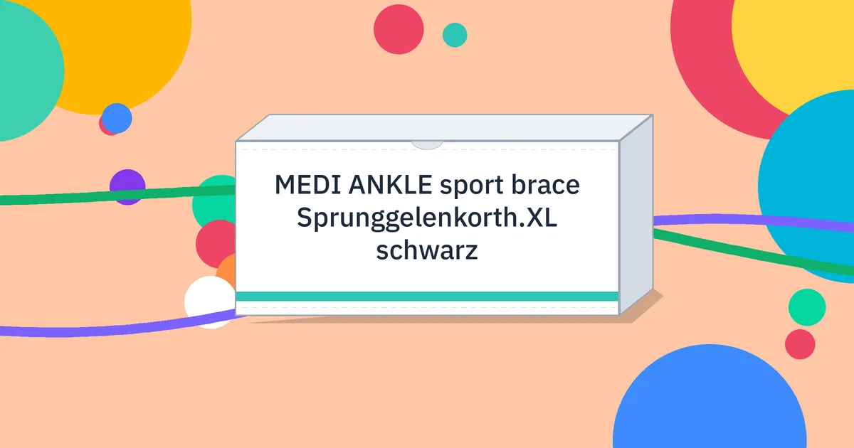 Symbolbild: Packung mit der Aufschrift MEDI ANKLE sport brace Sprunggelenkorth.XL schwarz (PZN 19363969) – Verfügbarkeit und Bezug in Apotheken in Frankfurt am Main