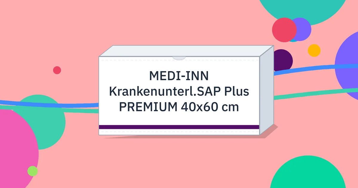 Symbolbild: Packung mit der Aufschrift MEDI-INN Krankenunterl.SAP Plus PREMIUM 40x60 cm (PZN 10188401) – Verfügbarkeit und Bezug in Apotheken in Frankfurt am Main
